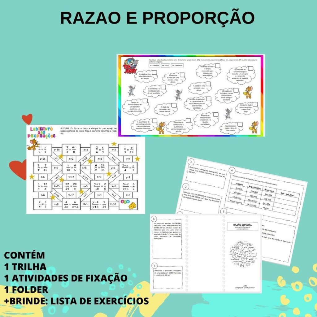 KIT RAZÃO E PROPORÇÃO – Professor Gamificado – Atividades Pedagógicas