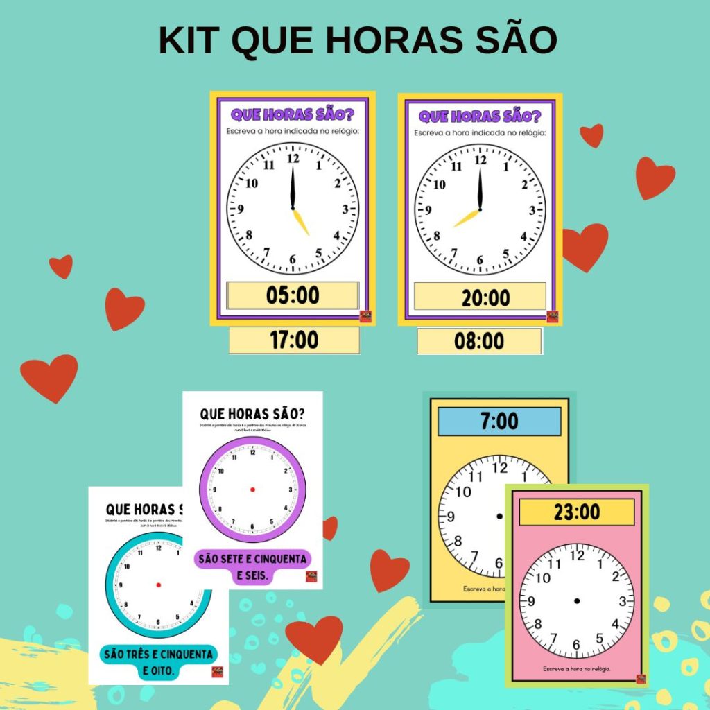 KIT "QUE HORAS SÃO?" - Professor Gamificado - Atividades Pedagógicas