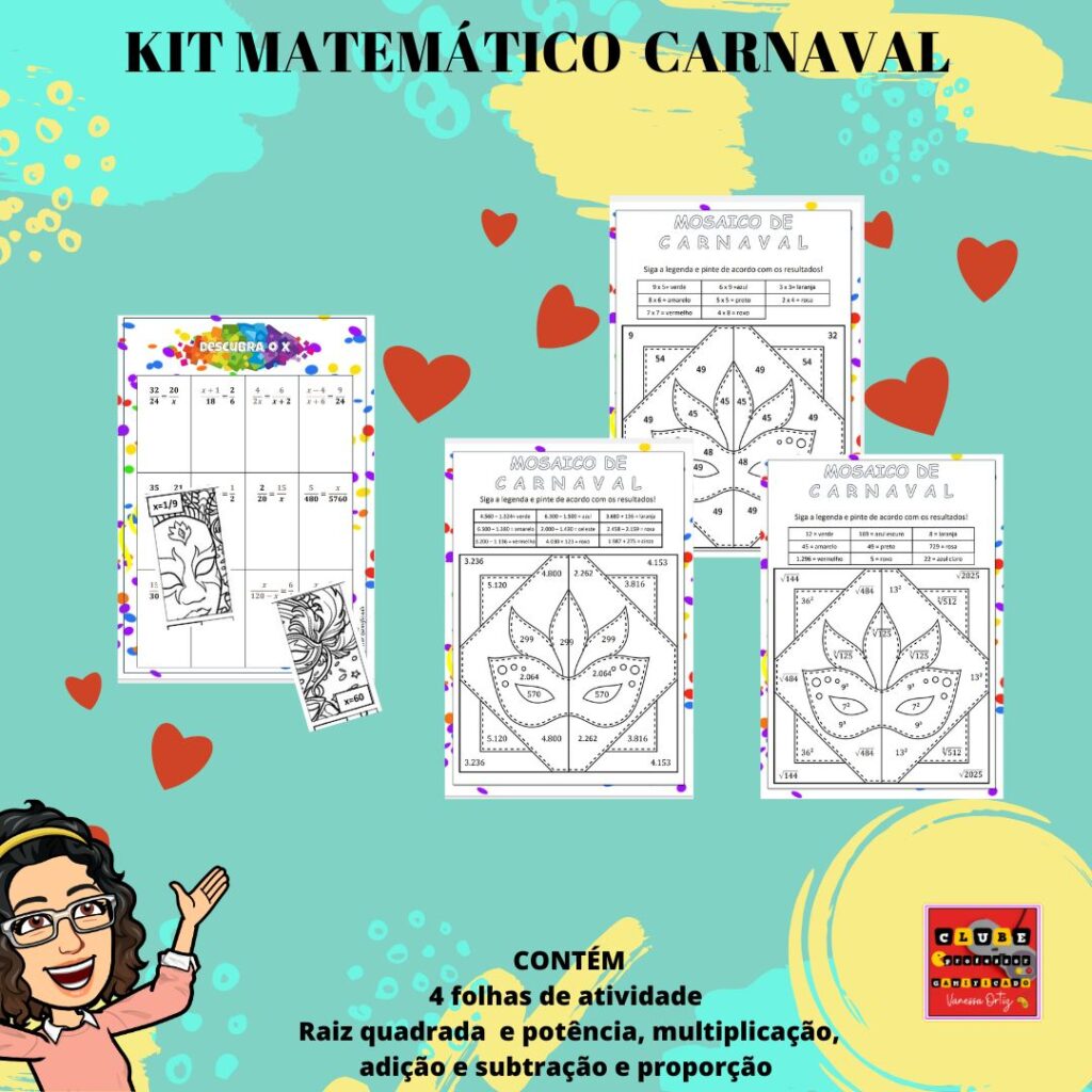 KIT DE CARNAVAL E MATEMÁTICA – Professor Gamificado – Atividades ...